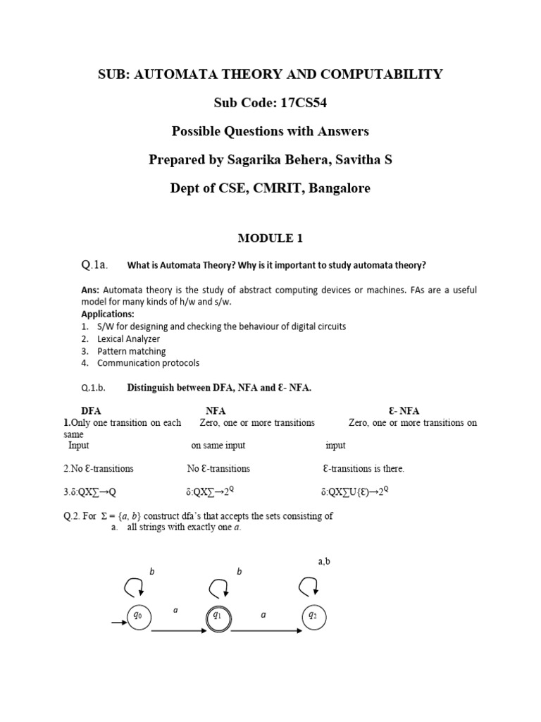 ATC_Questionbank_Solution (2) | PDF | Formalism (Deductive) | Syntax