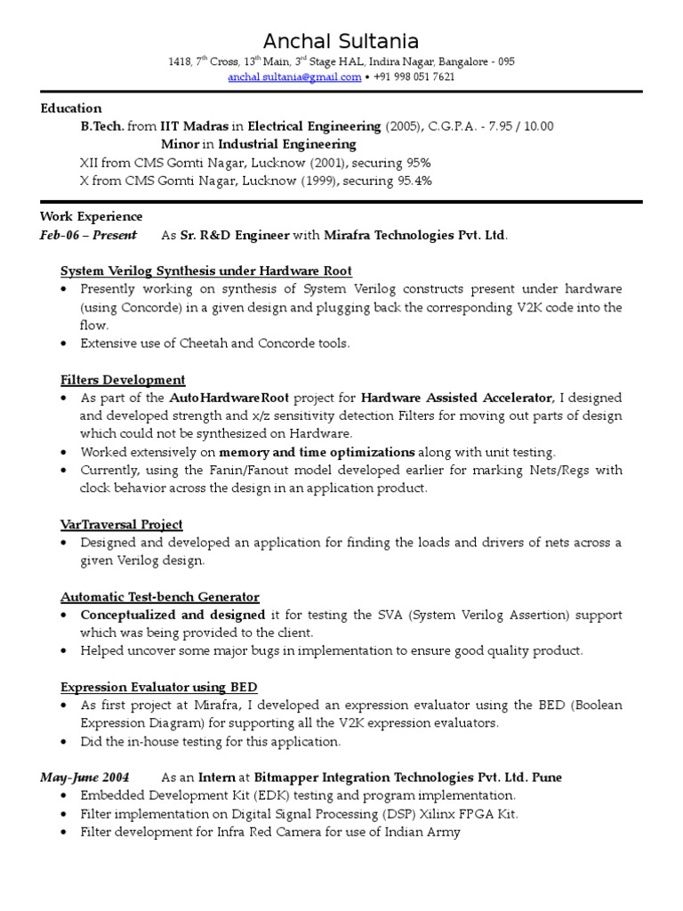 Anchal Sultania Resume | PDF | Areas Of Computer Science | Computing