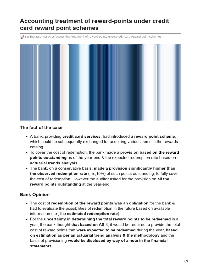 Accounting for Credit Card Rewards | PDF | Banks | Credit Card