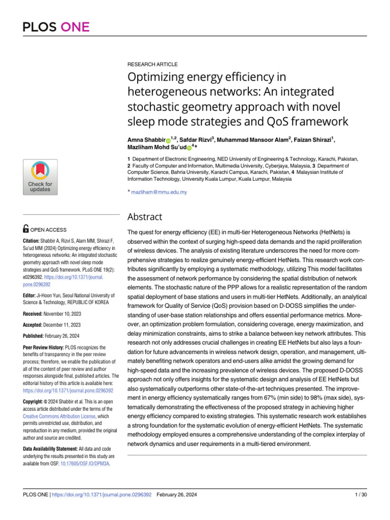 Optimizing Energy Efficiency in Heterogeneous Networks an 52c2qag2e5 | PDF | Efficient Energy ...