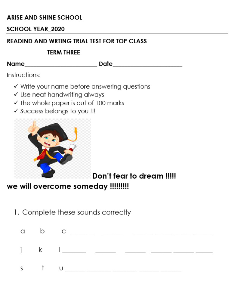 reading trial test term three | PDF