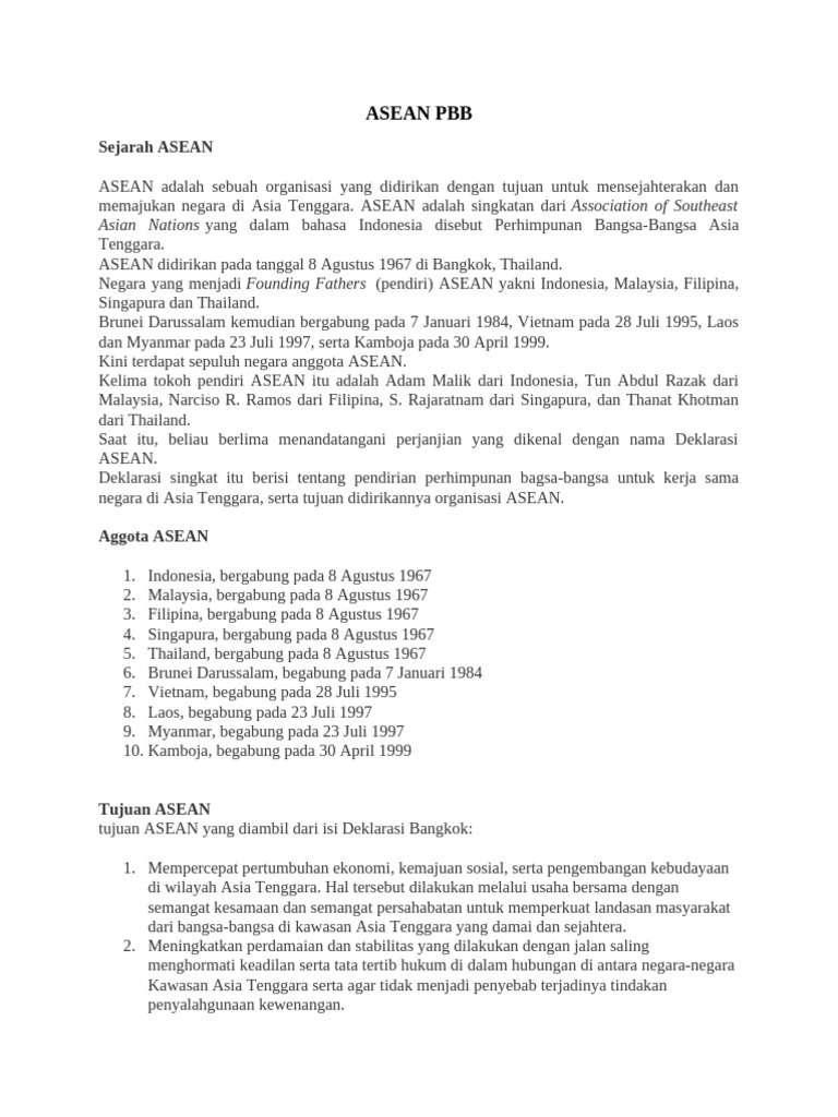 Asean PBB | PDF