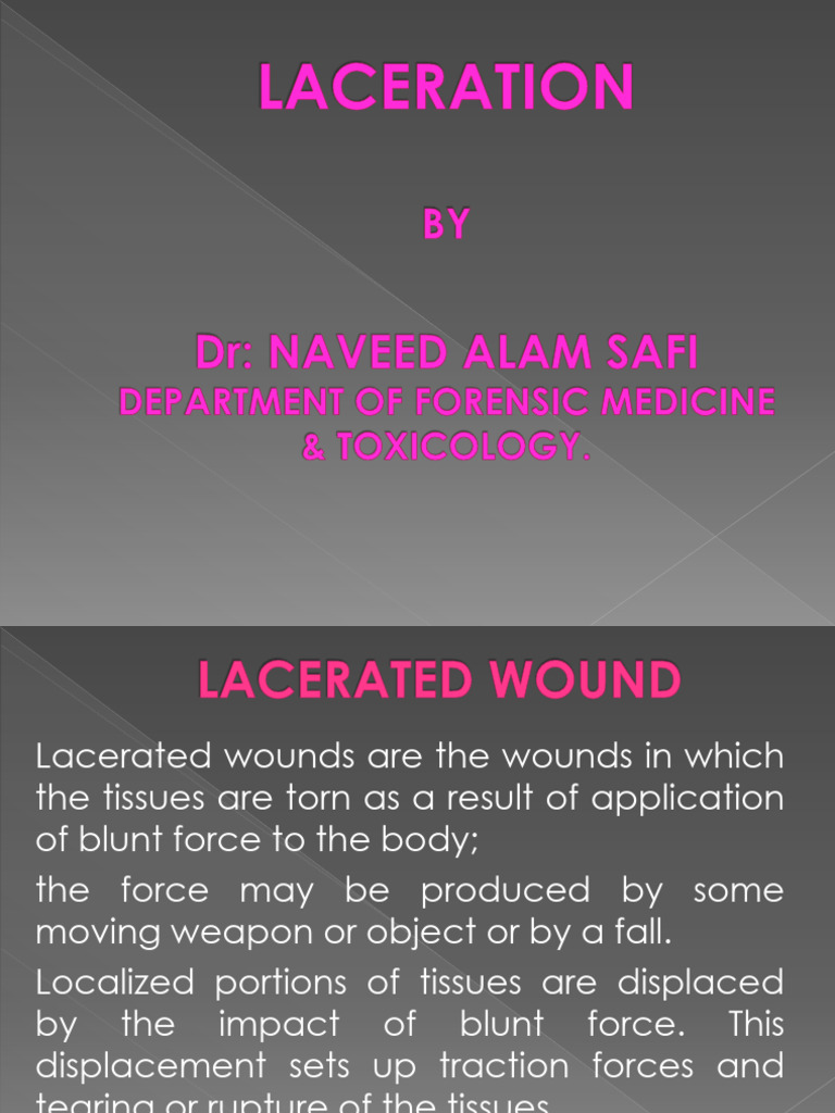 Traumatology 3. LACERATION | PDF | Wound | Skin