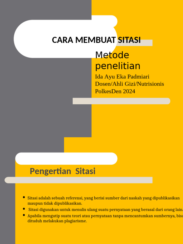 Panduan Lengkap Penulisan Sitasi | PDF