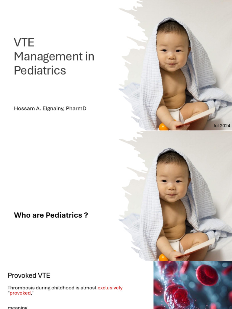 VTE Management in Pediatrics - Dr. Hossam El Ganiny | PDF | Thrombosis | Diseases And Disorders