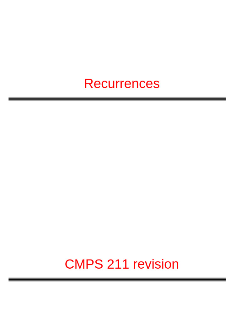 Lecture 3 Recurrences Pdf Recurrence Relation Theoretical 3075