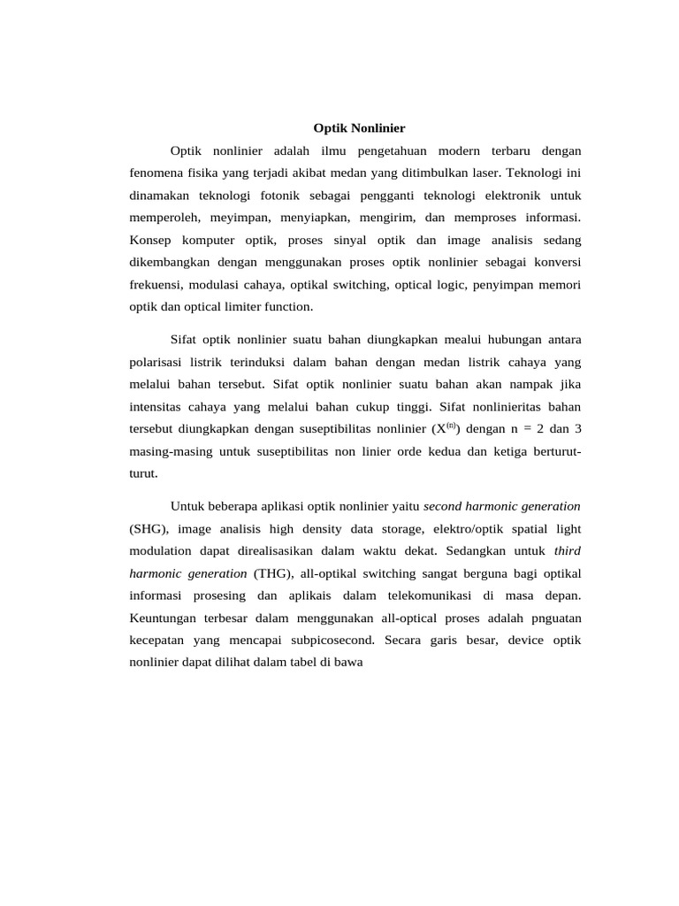 Optik Nonlinear Dan Laser_Winda Surati | PDF