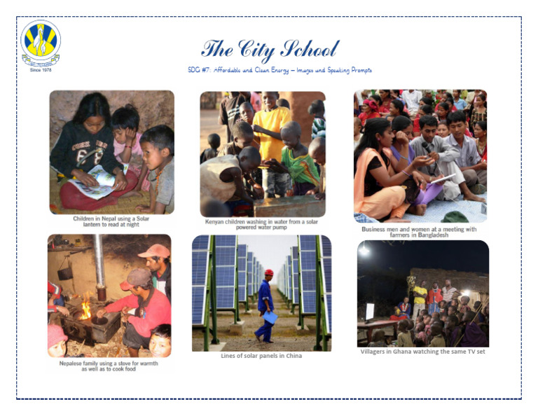 SDG #7 - Images and Speaking Prompts | PDF