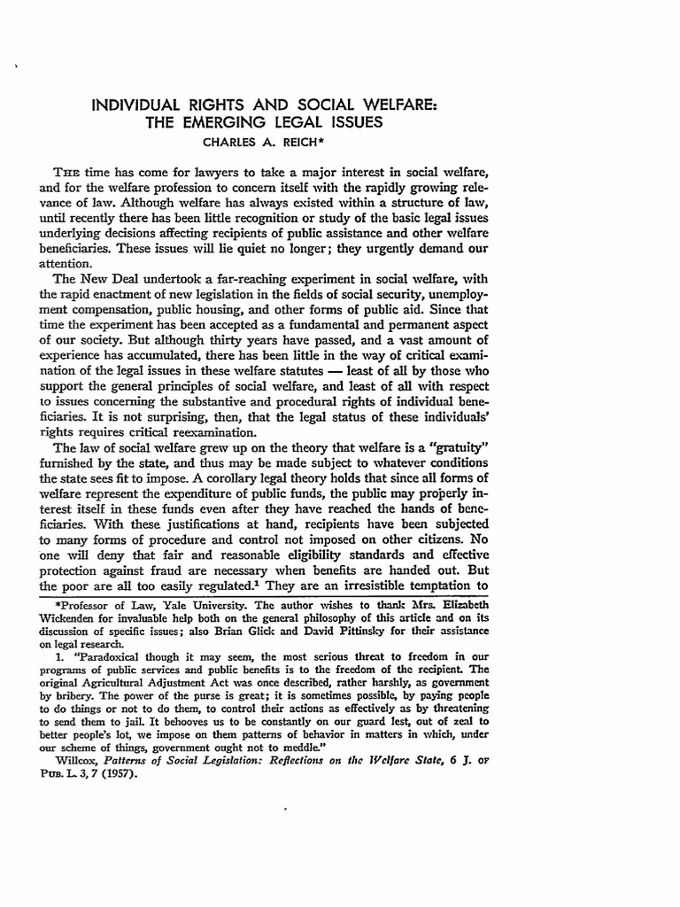 2-Individual Rights and Social Welfare-The Emerging Legal Issues | PDF ...