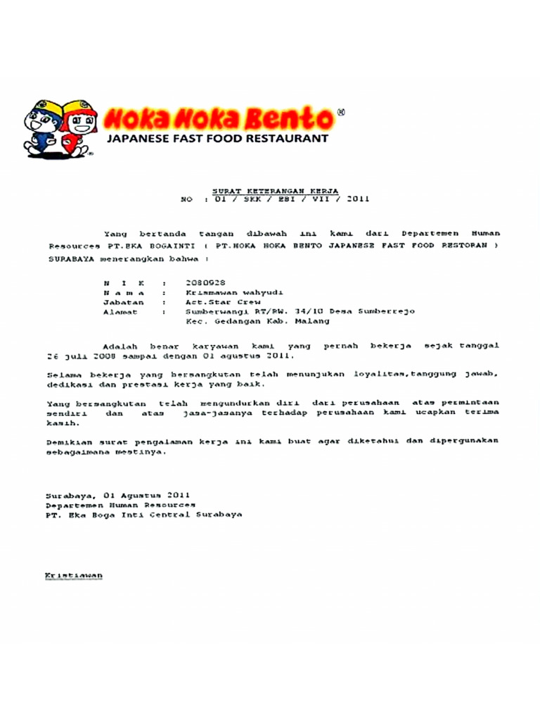 Dokumen Kerja Surat | PDF