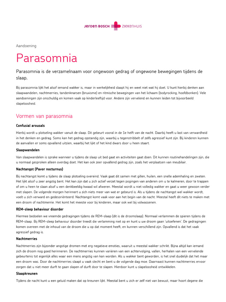 Parasomnia | PDF