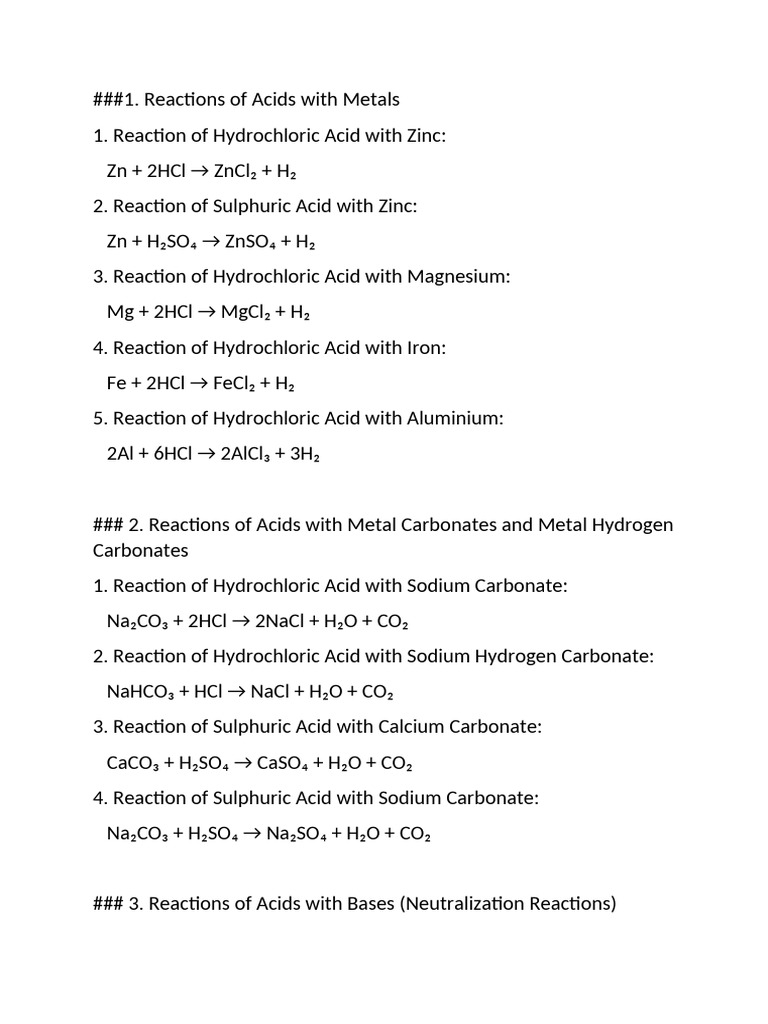 Acid-Base Reactions and Salt Preparation | PDF | Hydroxide | Sodium ...
