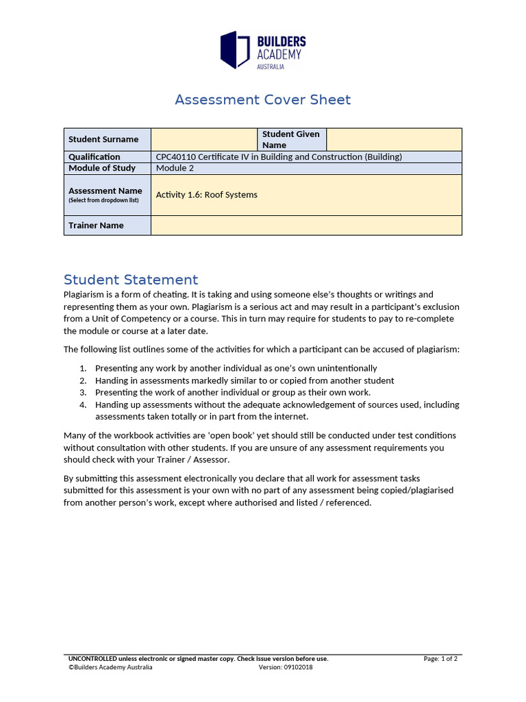 Project Task 1.6 - Roof Systems (Part B) | PDF | Plagiarism