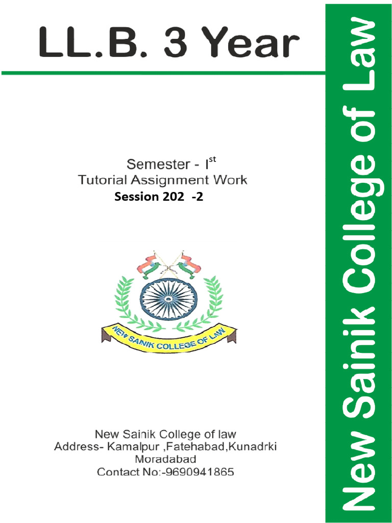 LLB 1st Sem Assignment-1 | PDF | Common Law | Private Law