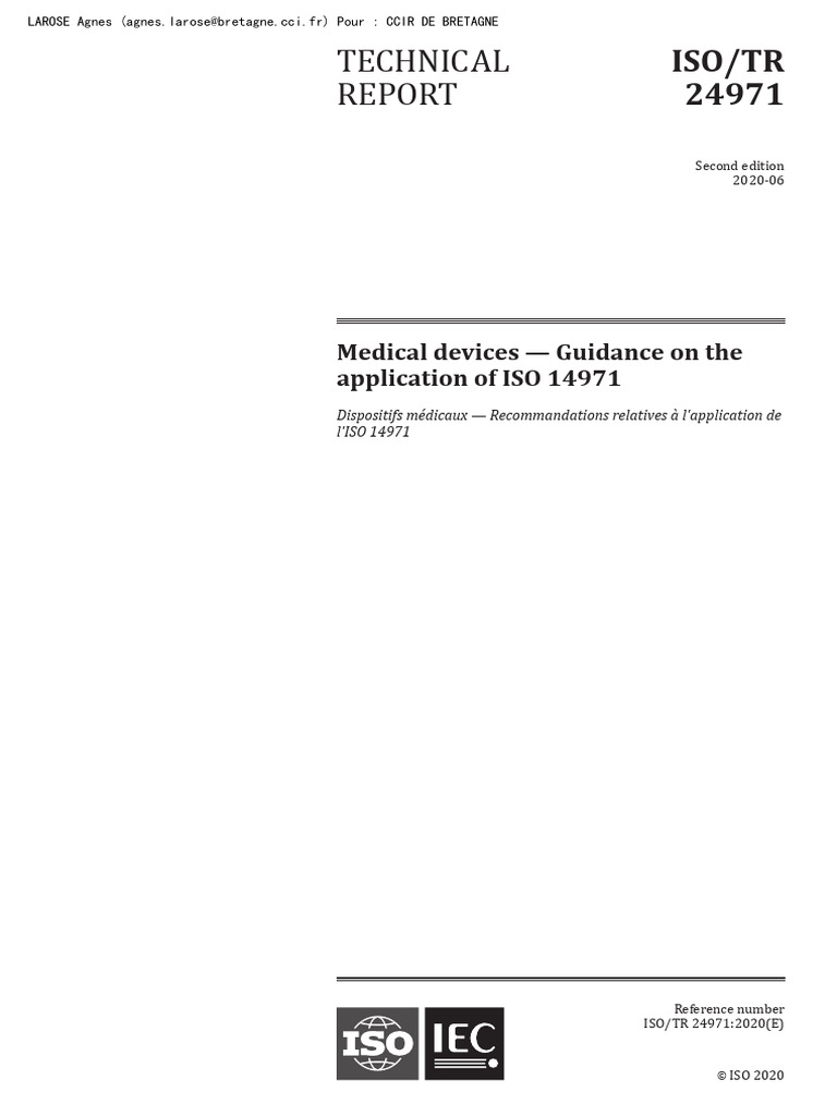 ISO-TR 24971 v1.pd | PDF | Risk Management | Risk