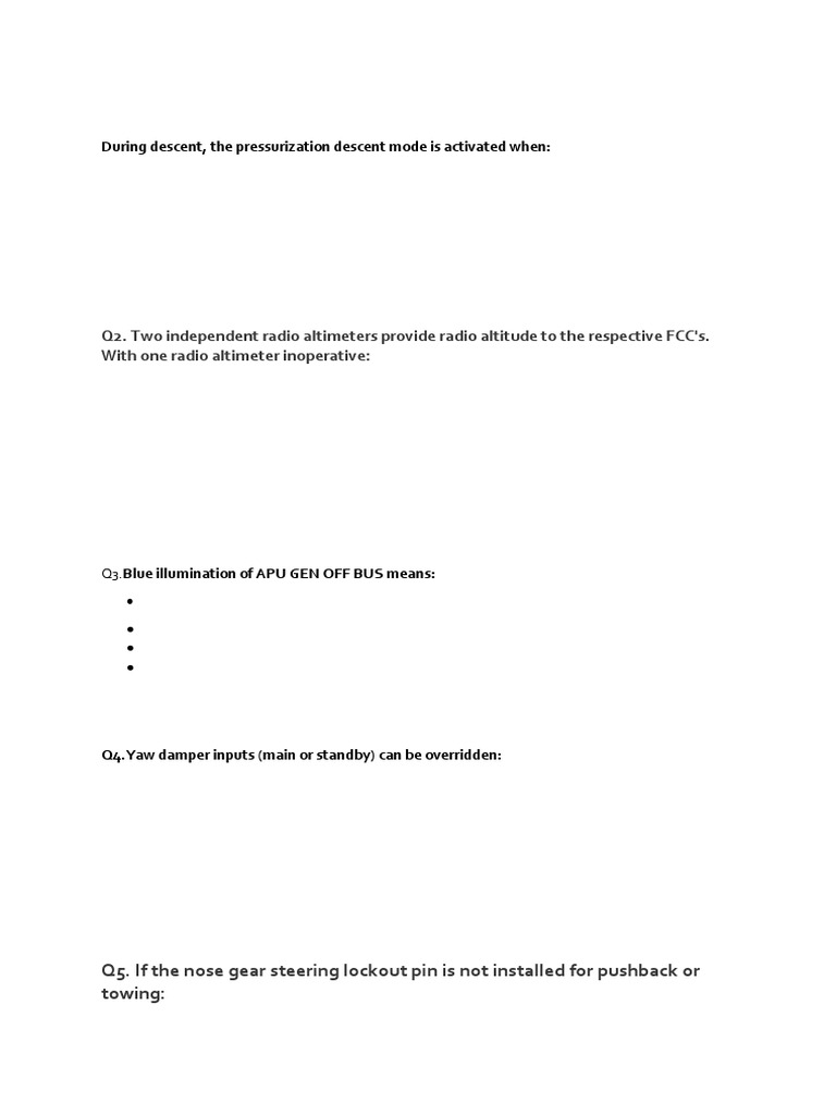 737 Question Bank | PDF | Landing Gear | Elevator