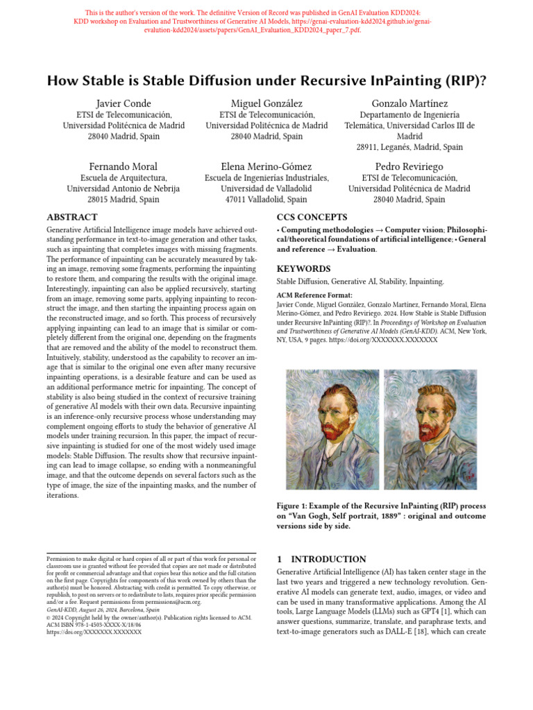 How Stable Is Stable Diffusion Under Recursive InPainting (RIP) ? | PDF ...