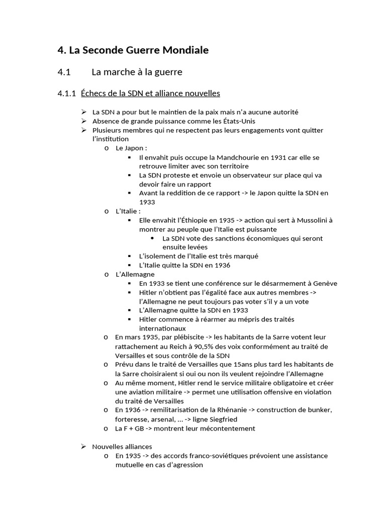 Causes et Début de la Seconde Guerre Mondiale | PDF | France de Vichy ...