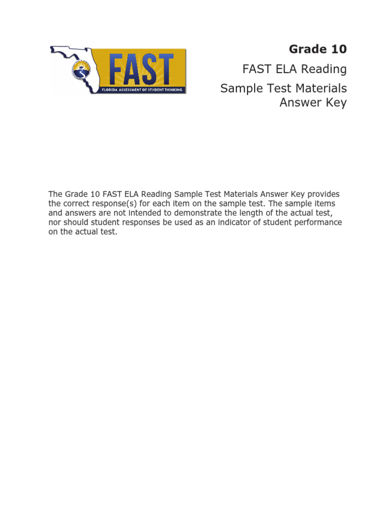Grade 10 FAST ELA Answer Key | PDF | Honey Bee | Beekeeper