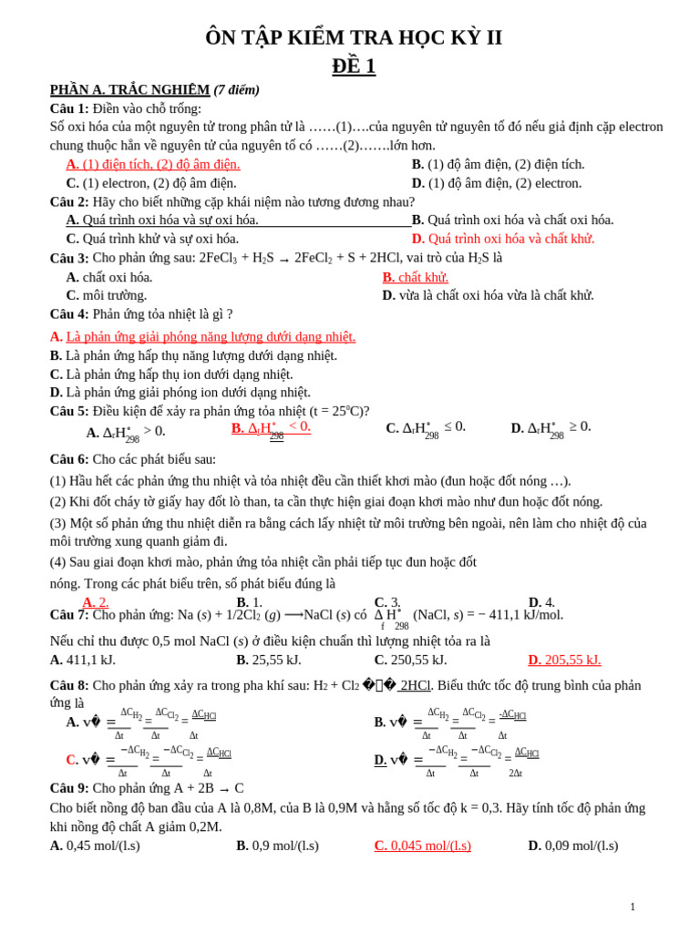 2023-2024 - ÔN TẬP KIỂM TRA HKII | PDF