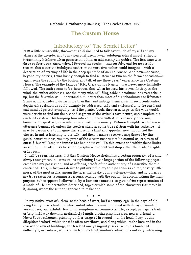 Nathaniel Hawthorne | PDF | The Scarlet Letter | Walden