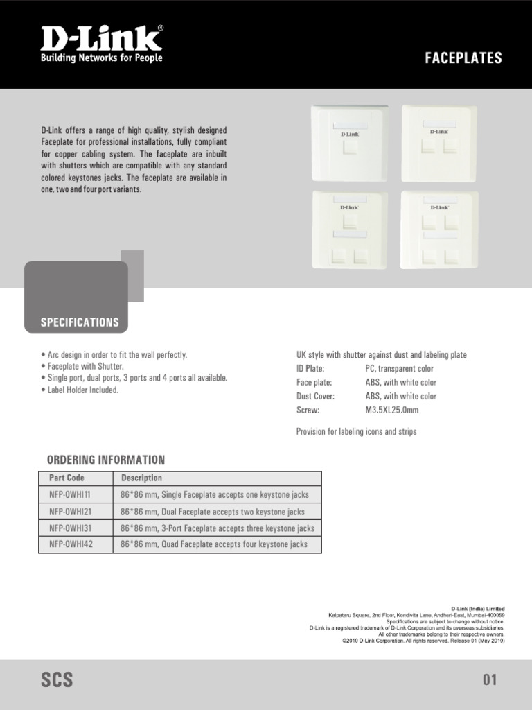 Stylish Faceplates for Keystone Jacks | PDF