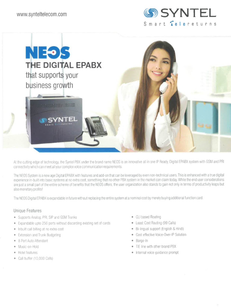 Syntel Digital Epabx System Neos 4s 4 0 16 | PDF