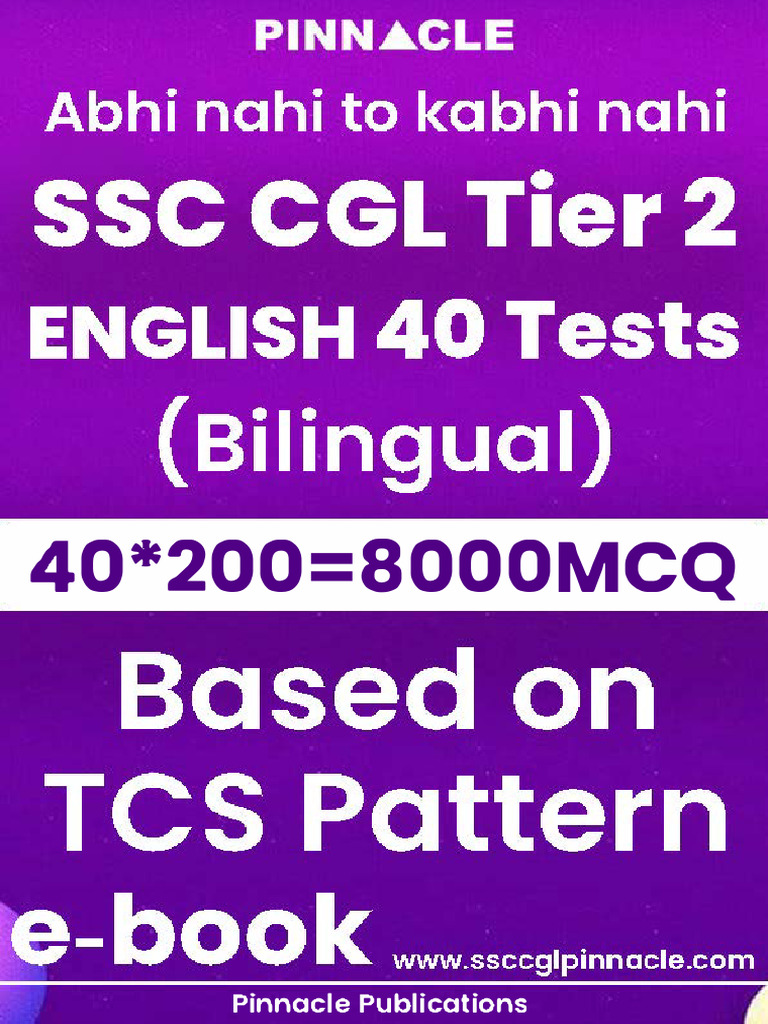 SSC CGL Tier 2 English Test Sets | PDF | Tiger | Poaching