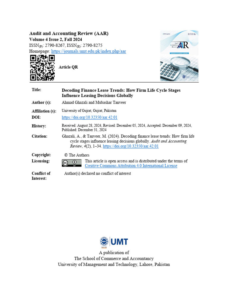 Decoding Finance Lease Trends: How Firm Life Cycle Stages Influence ...