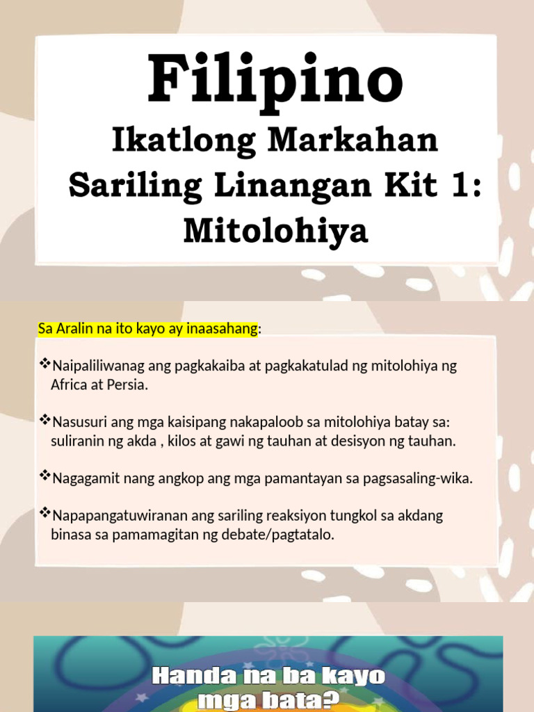 Module 1 Mitolohiya | PDF