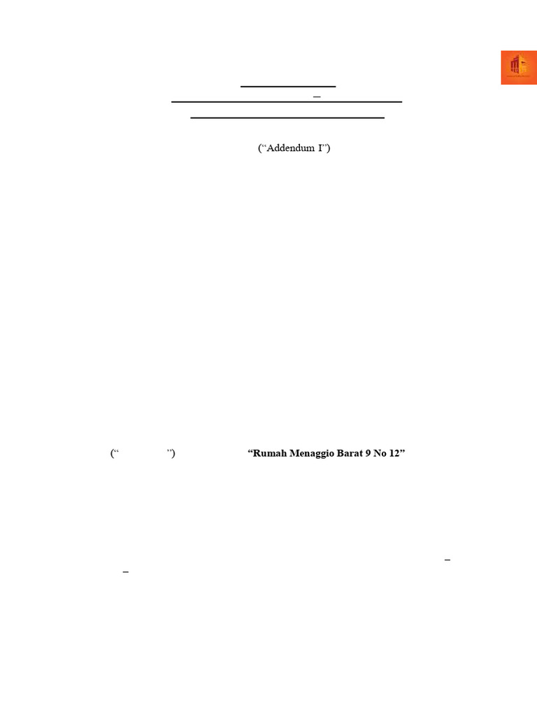 Addendum Kontrak Sewa Rumah | PDF