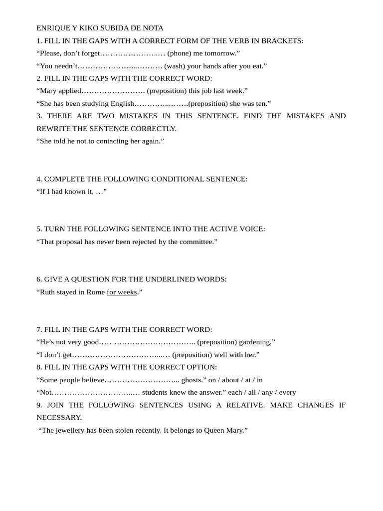 Enrique y Kiko Subida de Nota | PDF | Semantic Units | Linguistic Typology
