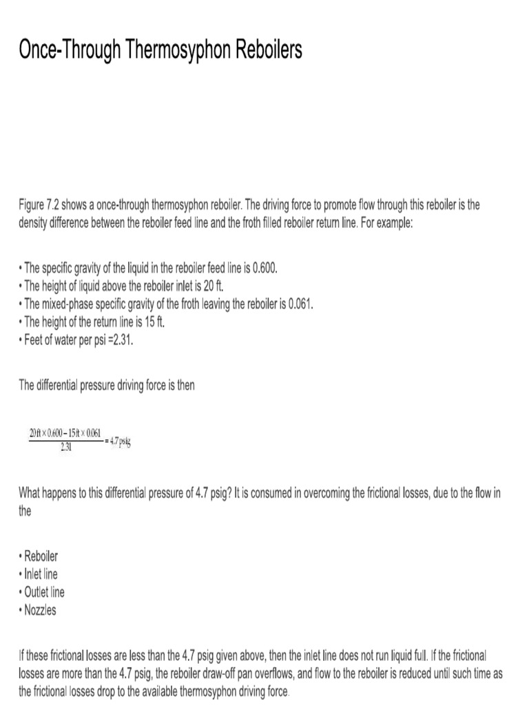 Once-Through Thermosyphon Reboilers - Oil & Gas Process Engineering | PDF