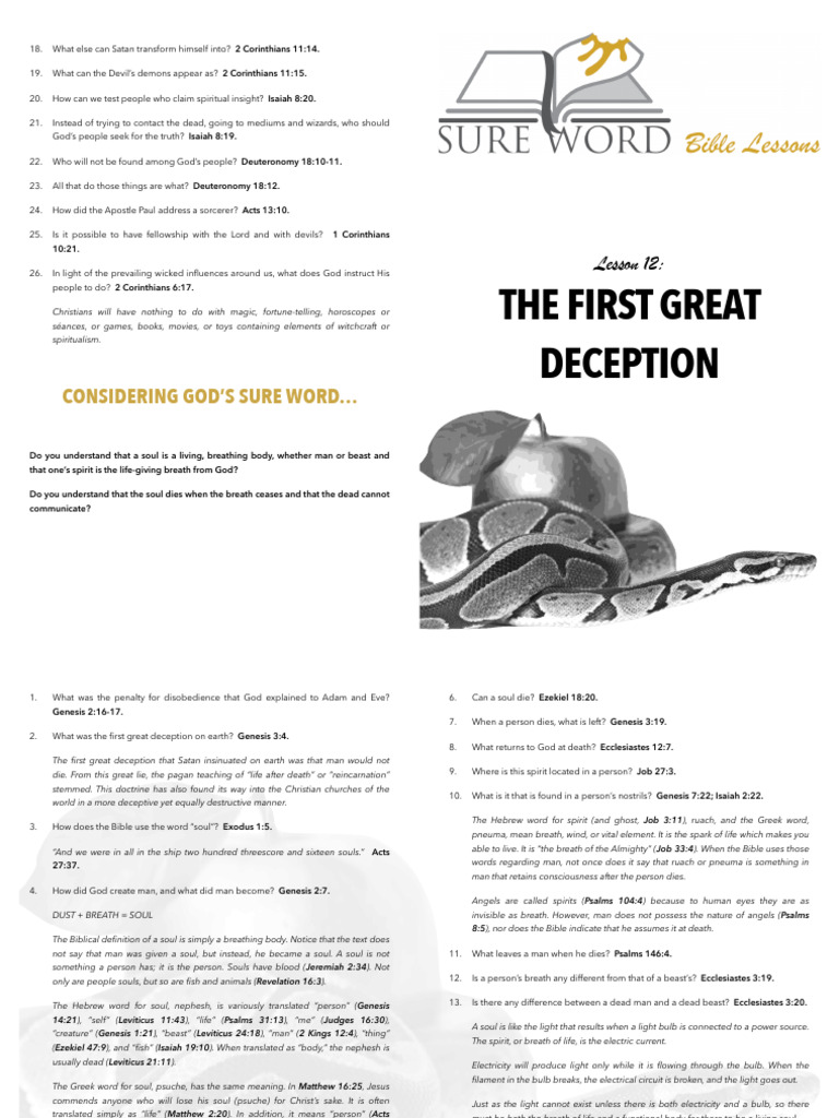12 The First Great Deception | PDF | Religious Belief And Doctrine ...