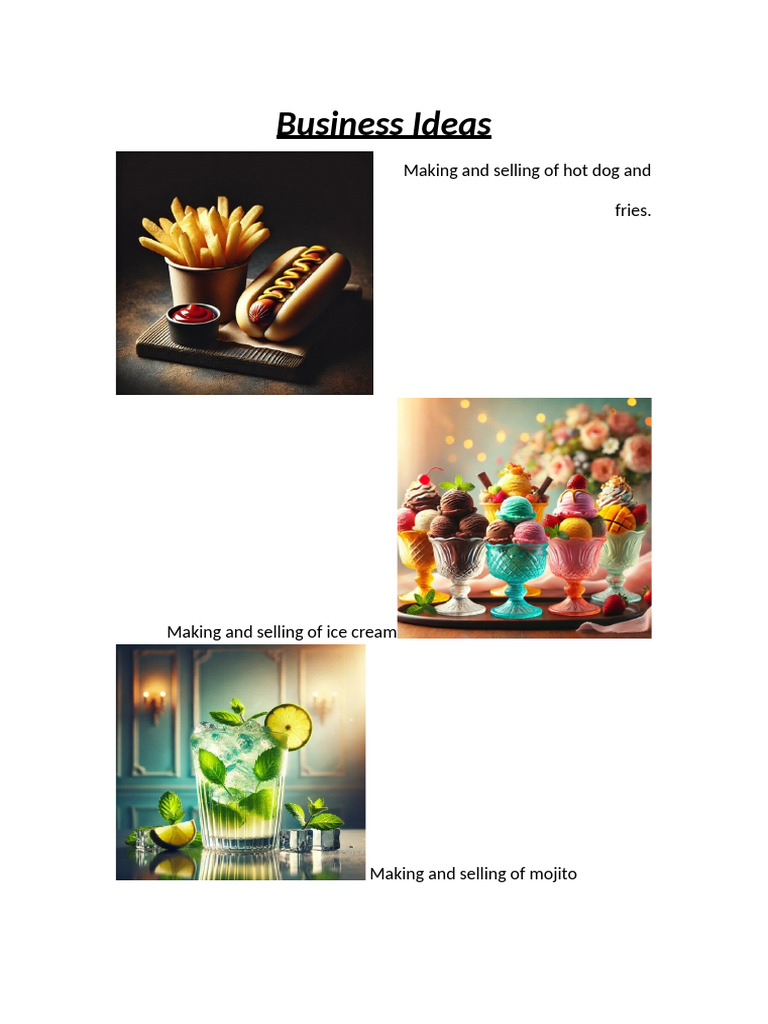 School Snack Business Ideas Guide | PDF | Ice Cream | French Fries