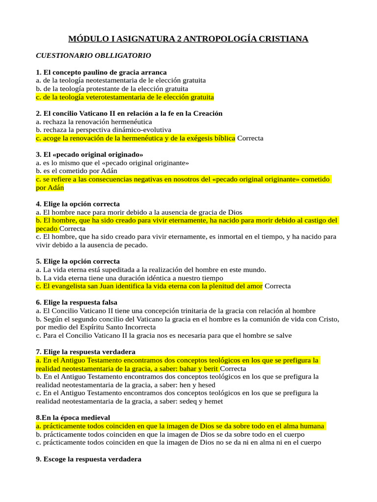 Módulo I Asig. 2 Antropología Cristiana | PDF | Gracia divina | Pecado