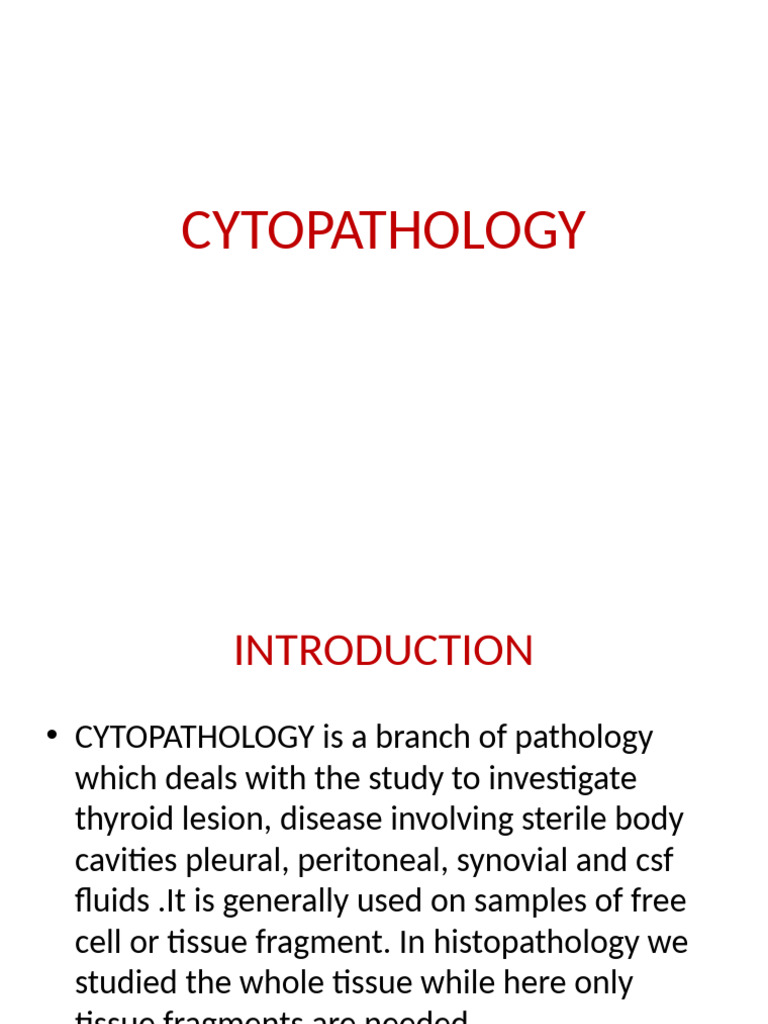 Cytopathology Pdf Cytopathology Medical Specialties