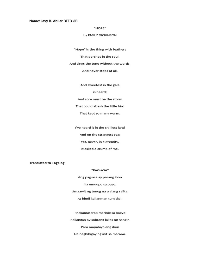 Translated Poem | PDF