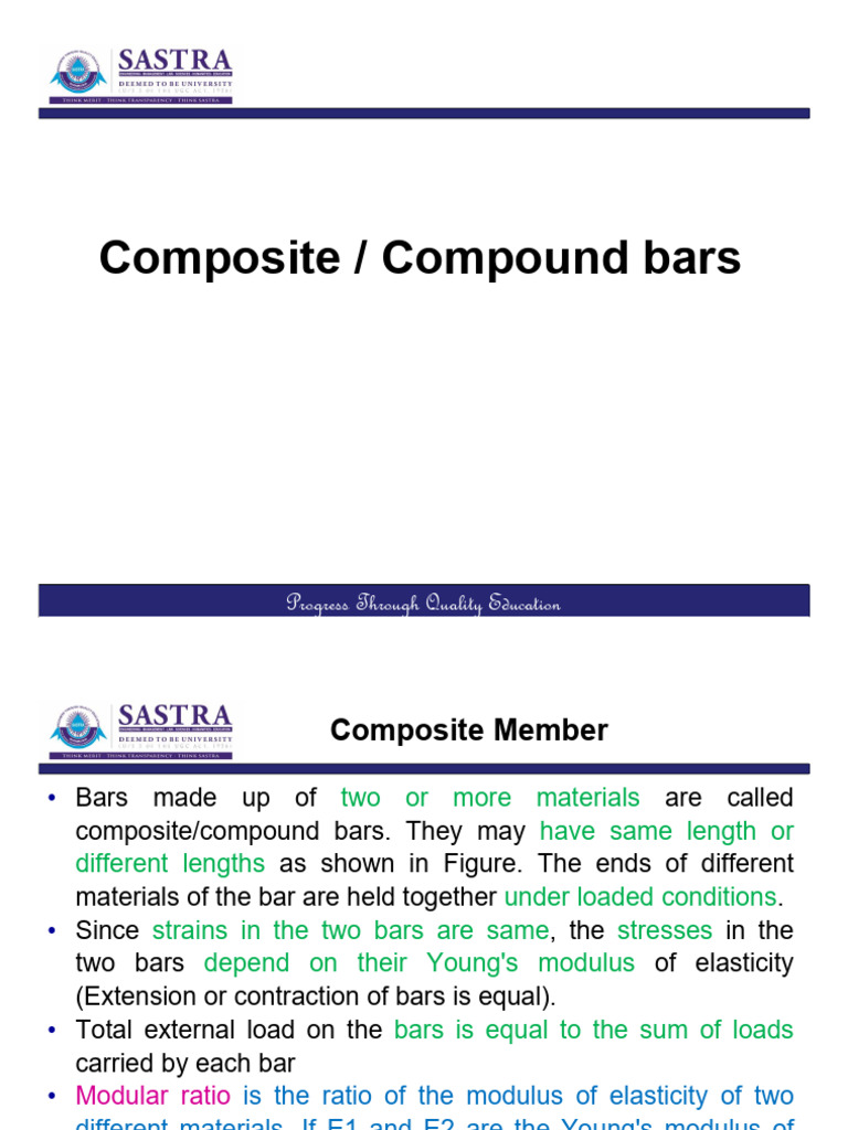 Composite Bars and Stress Analysis | PDF | Young's Modulus | Composite ...
