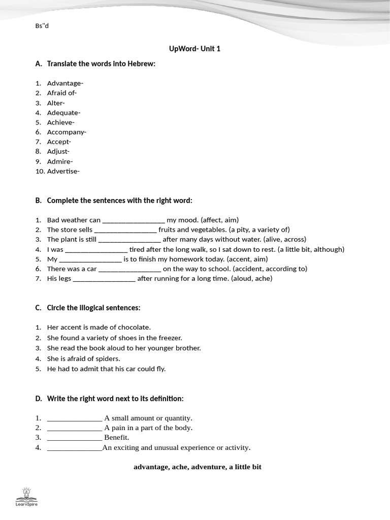 Hebrew Vocabulary And Exercises Guide Pdf