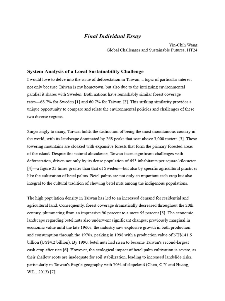 Final Individual Essay - Yin-Chih Wang - Global Challenges and ...