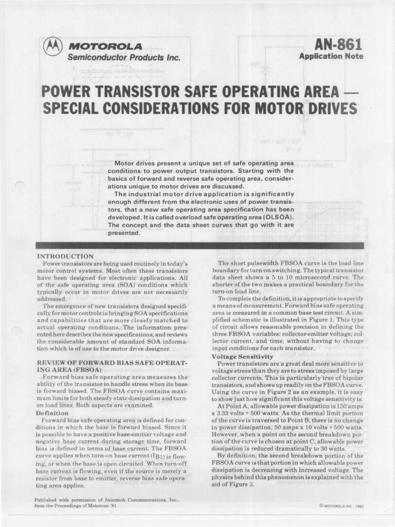 AN-0861 Power Transistor Safe Operating Area | PDF | Transistor | Diode