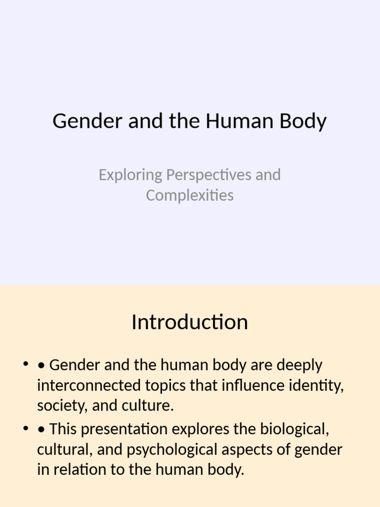 Gender and Body: Perspectives Explored | PDF