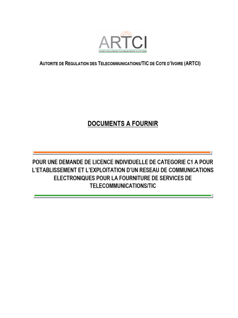 Demande de Licence C1A en Côte d'Ivoire | PDF | Technologies de l ...