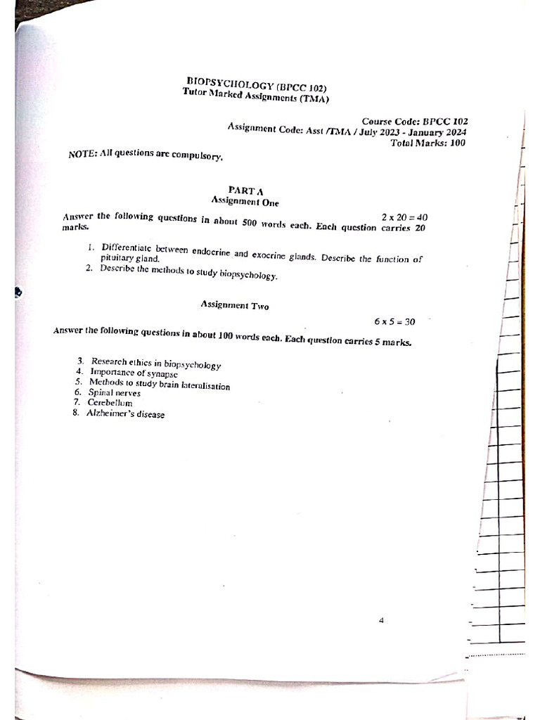 BPCC 102 EM (2024) Assignment | PDF