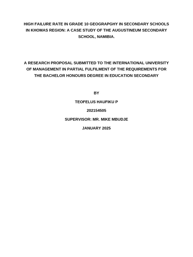 Grade 10 Geography Failure in Namibia | PDF | Methodology | Learning