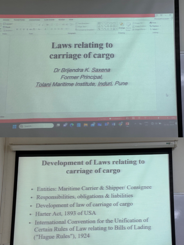 31.01.2024 BKS Law of Cargo Carriage+LLMC+Admiralty Law | PDF