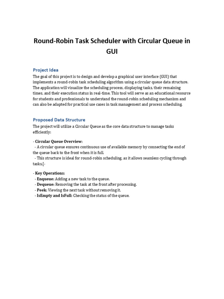 Round Robin Task Scheduler | PDF