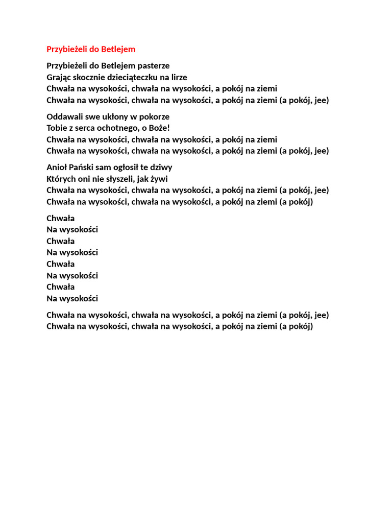 Kolędy Teksty | PDF