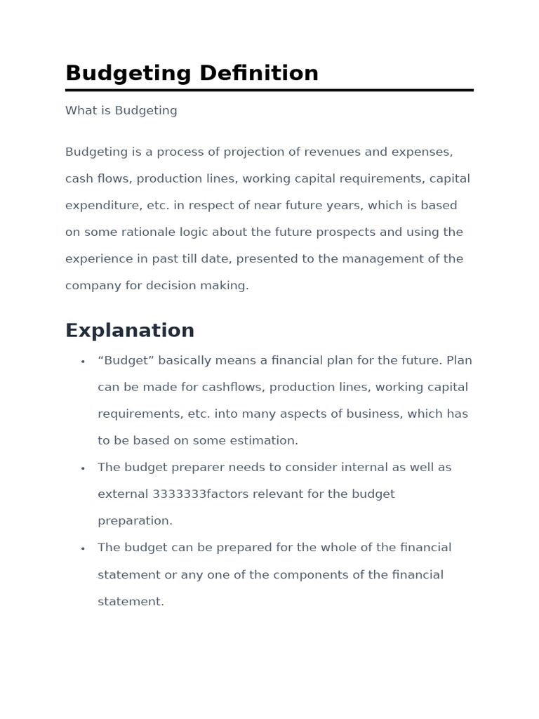 Budgeting Definition - PM Quality | PDF | Budget | Expense